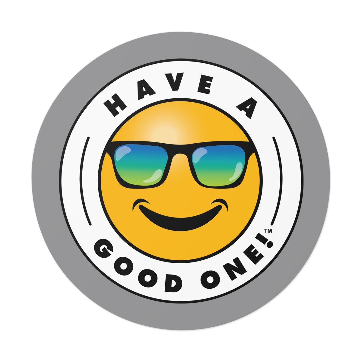 Round Grey Vinyl Stickers - Blue Green Logo – Have A Good One!